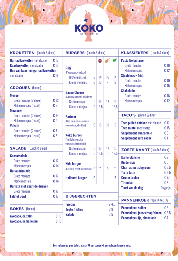 Menu – Bistro Koko