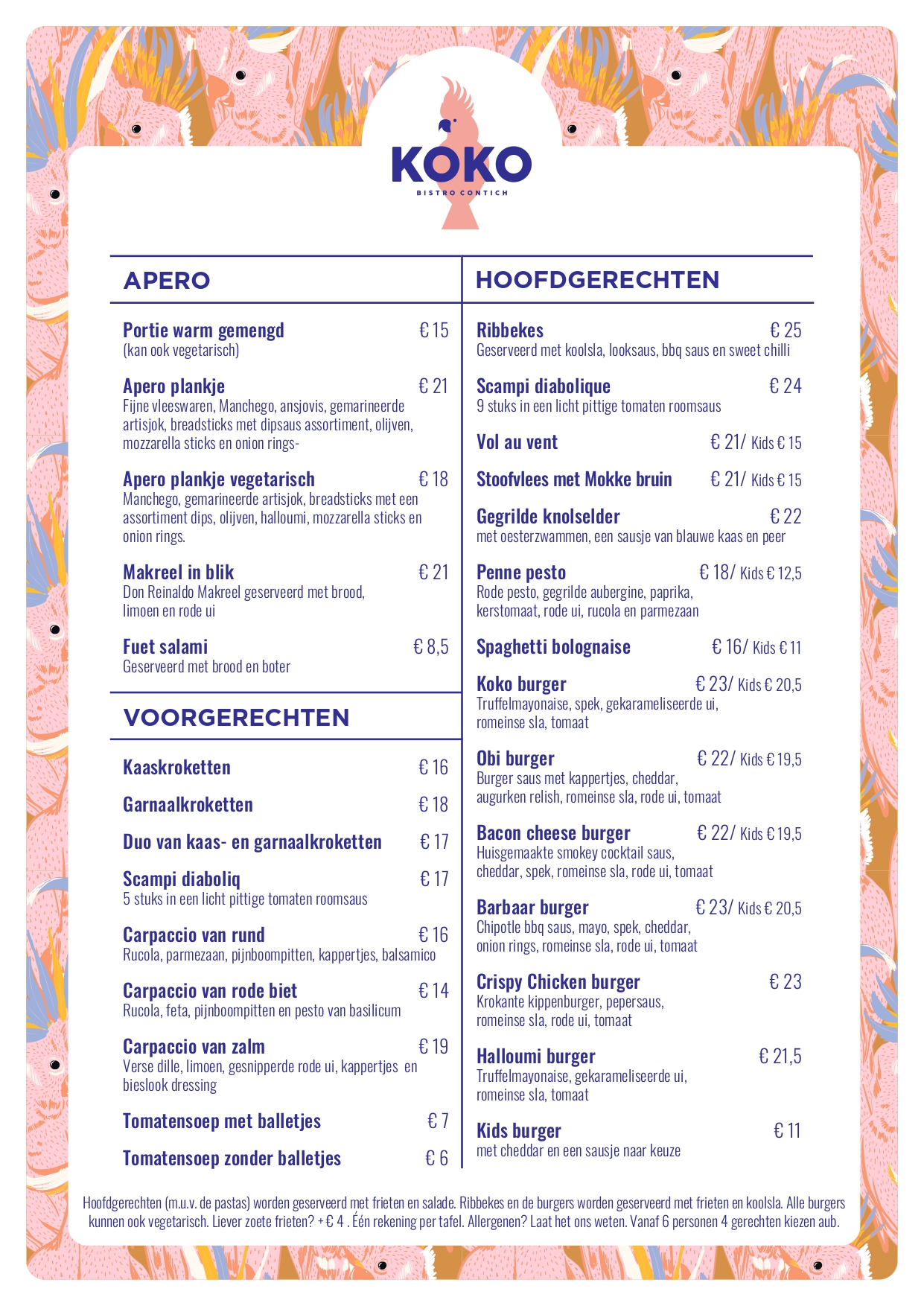 Menu – Bistro Koko