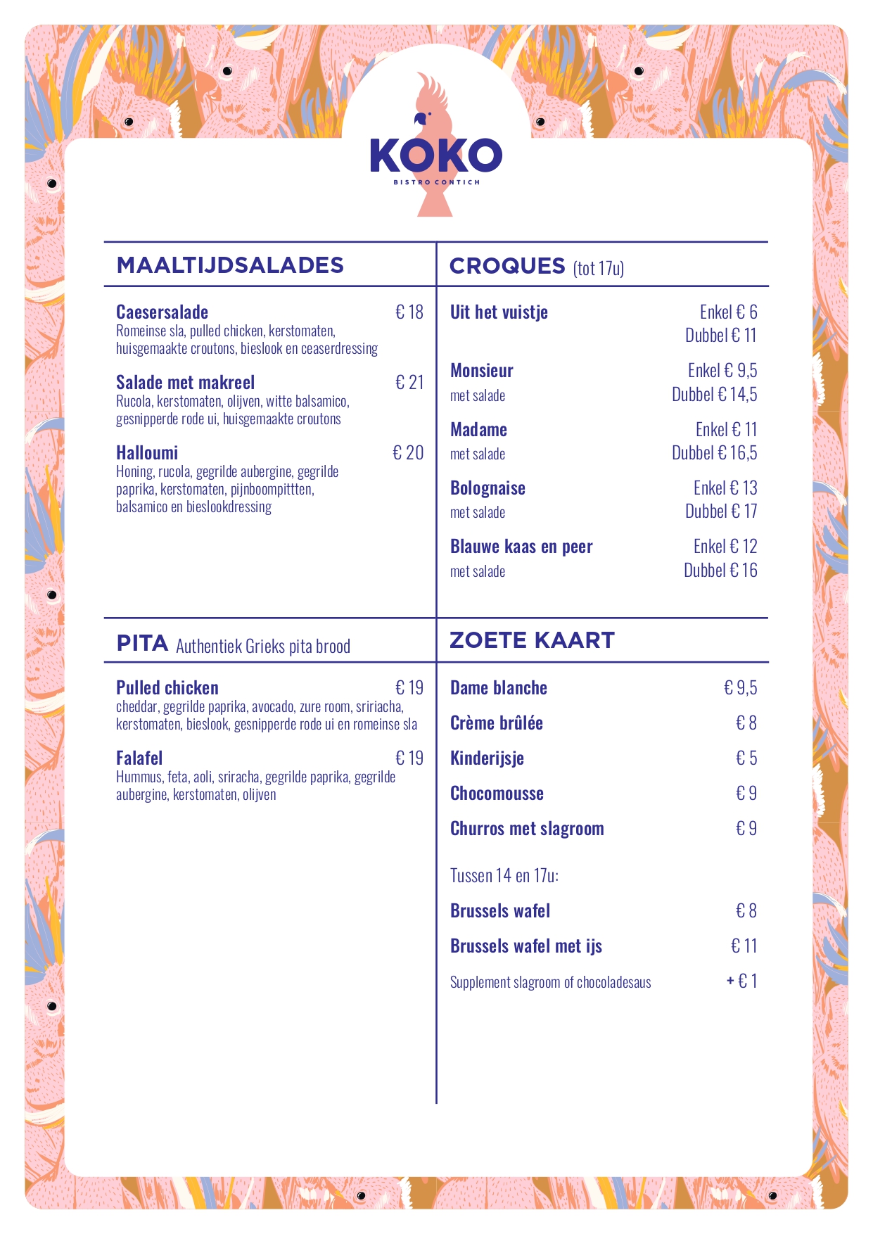 Menu – Bistro Koko