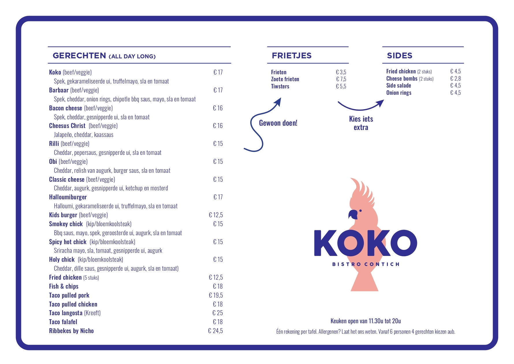 Menu – Bistro Koko