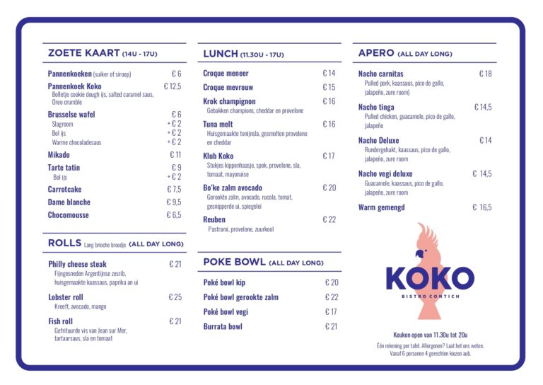 Menu – Bistro Koko
